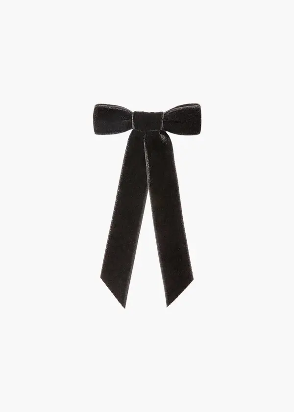 JENNIFER BEHR Velvet Bow Barrette - Black
