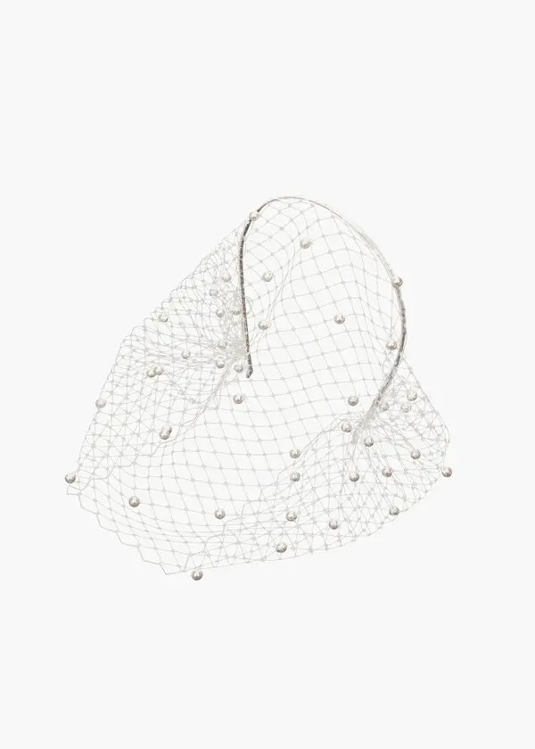 JENNIFER BEHR Voilette Headband With Pearls - Cream