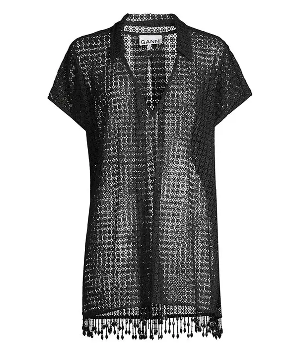GANNI Grid Lace Kaftan