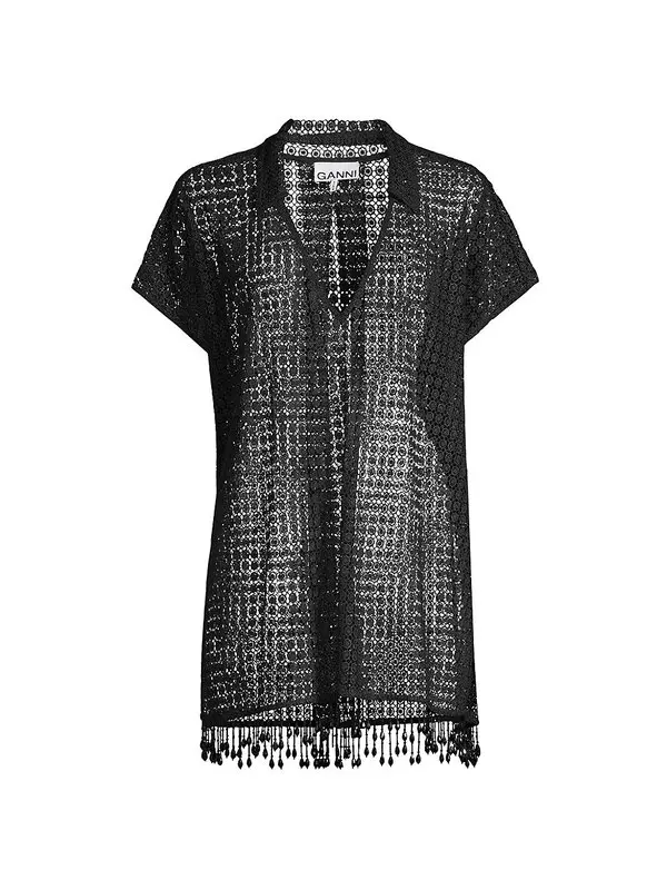 GANNI Grid Lace Kaftan