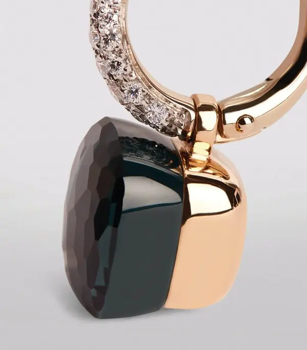 Pomellato Mixed Metal, Diamond, And London Topaz Nudo Drop Earrings - Blue