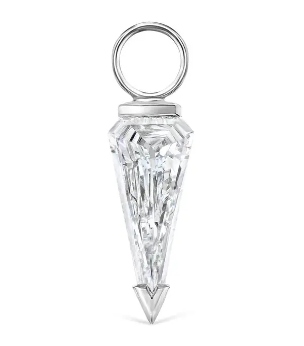 MARIA TASH Gold Silhouette Diamond Charm - White