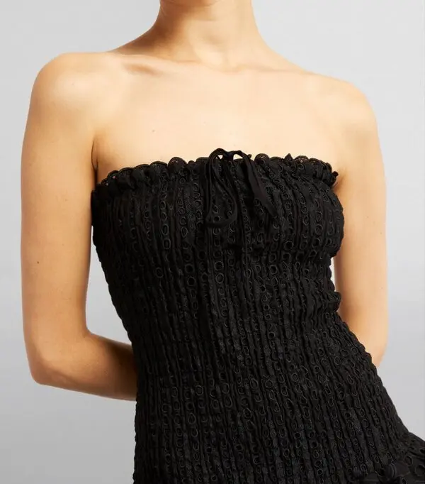 Charo Ruiz Ibiza Broderie Anglaise Megan Mini Dress - Black | Editorialist