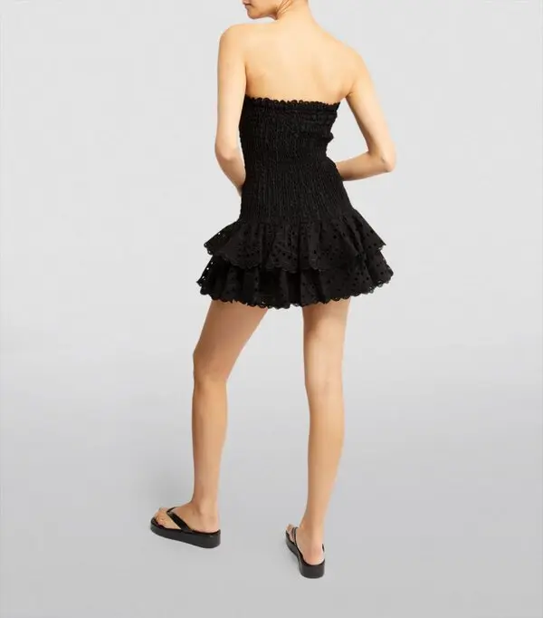 Charo Ruiz Ibiza Broderie Anglaise Megan Mini Dress - Black | Editorialist