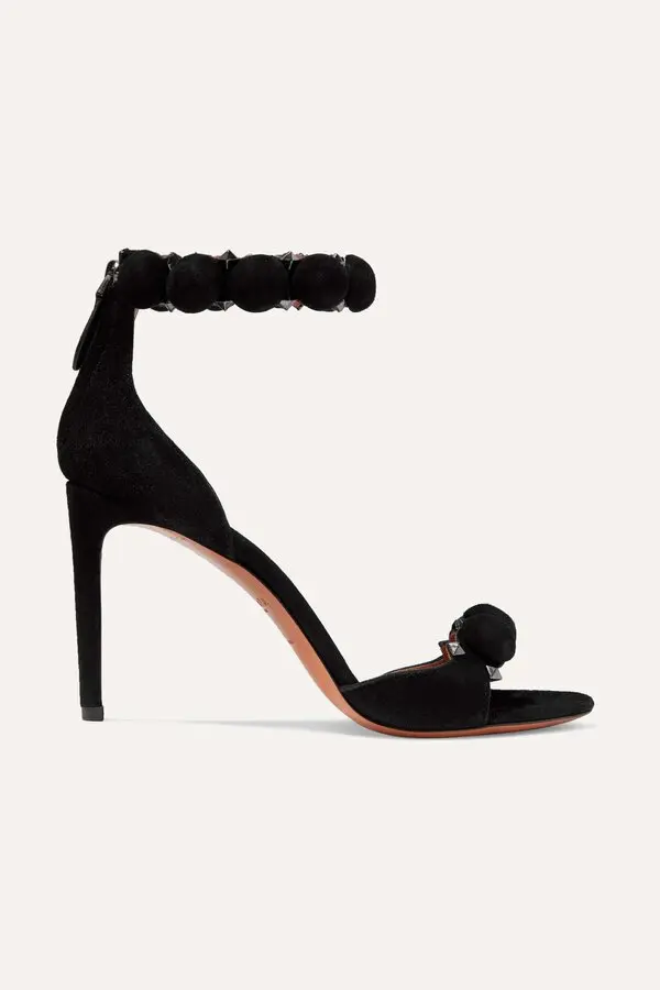 Alaïa Bombe 90 Studded Suede Sandals