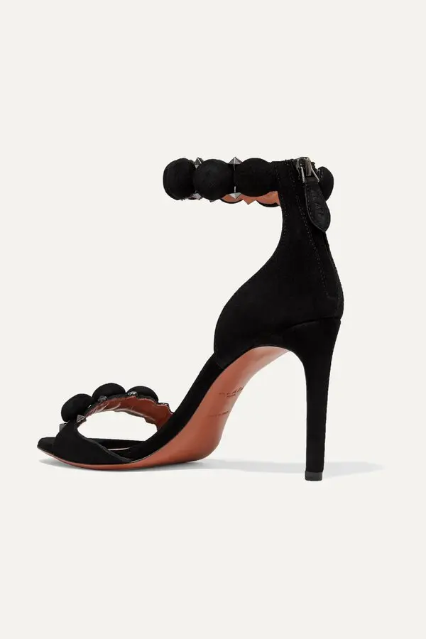 Alaïa Bombe 90 Studded Suede Sandals
