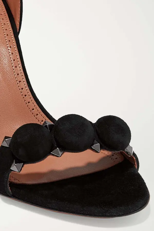 Alaïa Bombe 90 Studded Suede Sandals