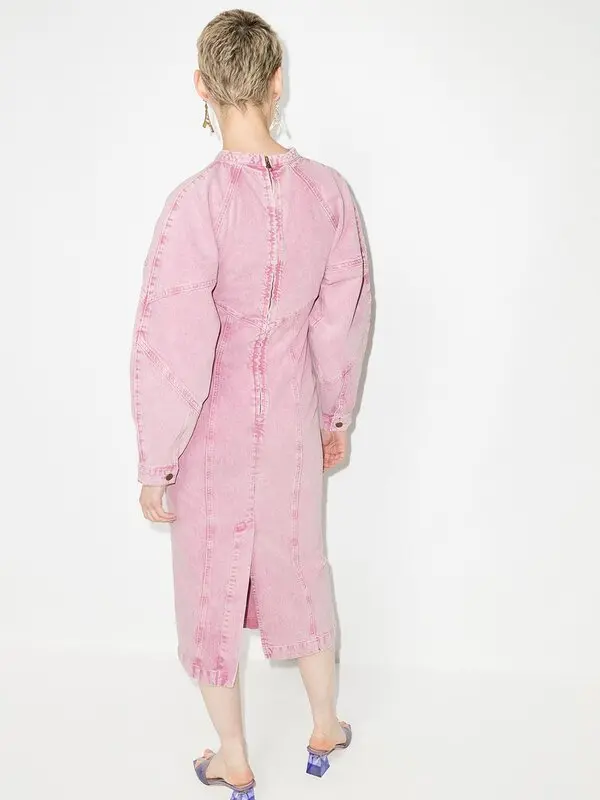 open lace back dress Dusty Rose Denim Dress – FrancosBoutique main image 1