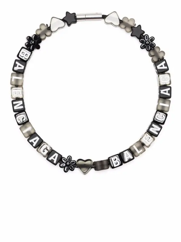 Balenciaga Toy Choker Logo Charm Necklace