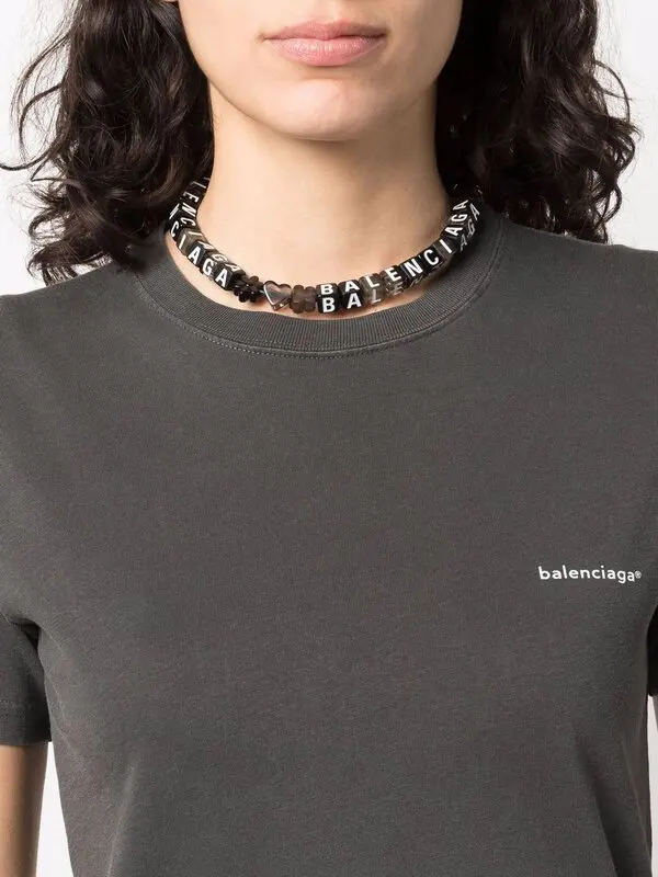 Balenciaga Toy Choker Logo Charm Necklace