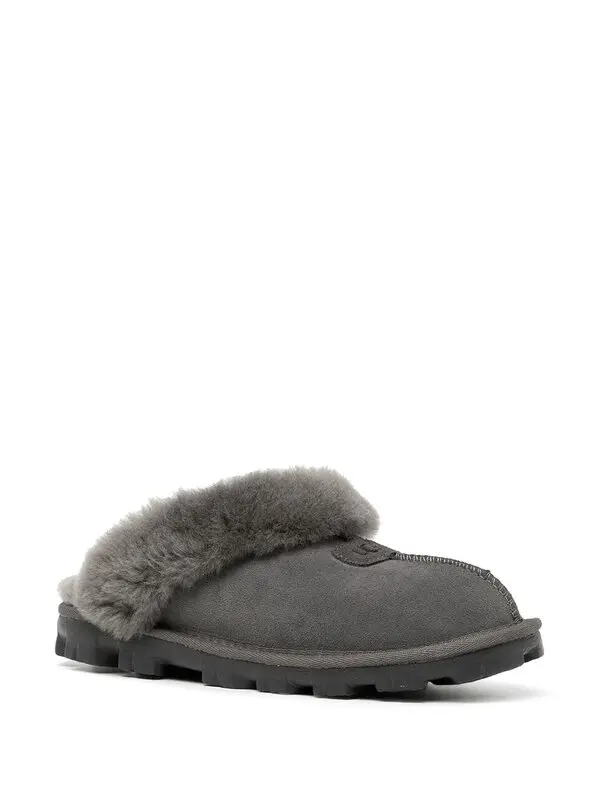 UGG Coquette Fur-trimmed Slippers - Grey
