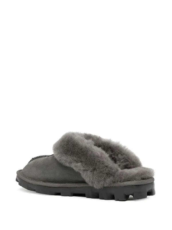 UGG Coquette Fur-trimmed Slippers - Grey