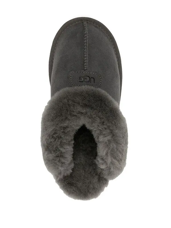 UGG Coquette Fur-trimmed Slippers - Grey