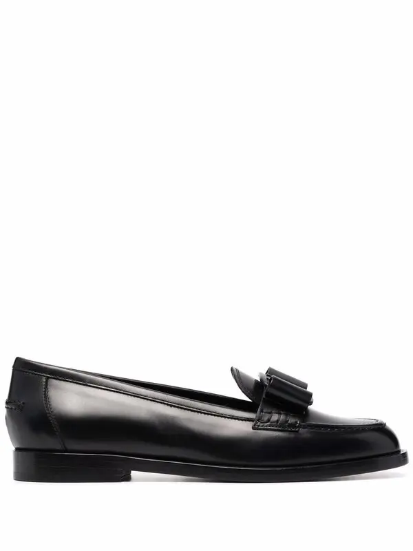 FERRAGAMO Vivaldo Leather Ballerina Shoes