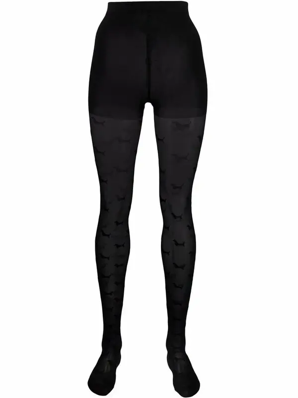 Thom Browne Hector-motif Tights - Black