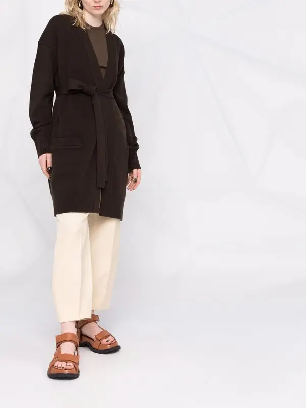 JOSEPH Long Belted Wool Cardigan