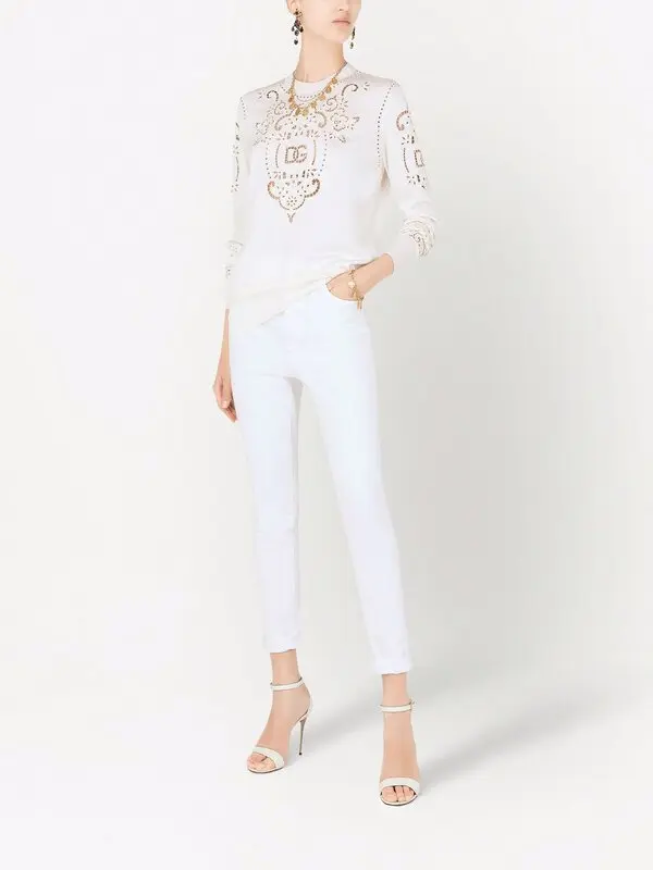 Dolce & Gabbana Openwork-embroidery Silk Jumper