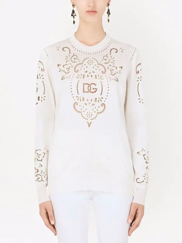 Dolce & Gabbana Openwork-embroidery Silk Jumper