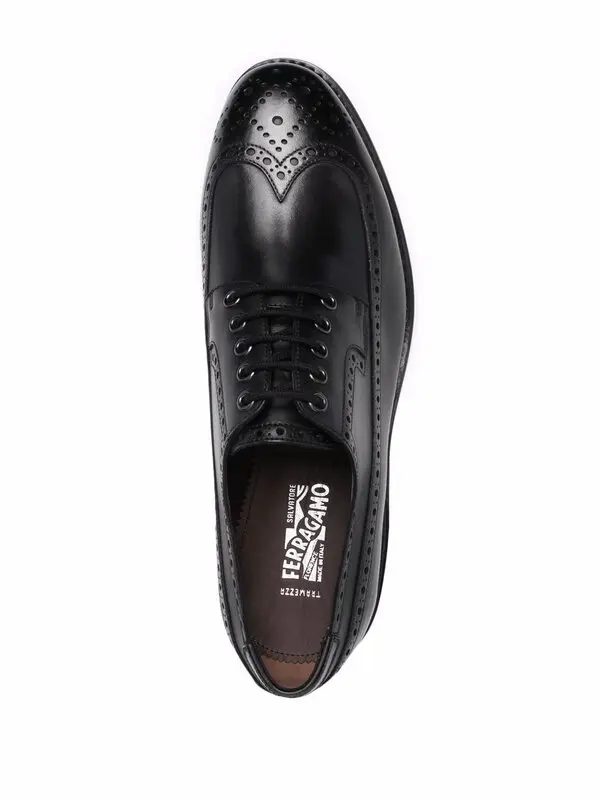 FERRAGAMO Marcus Perforated Derby Shoes