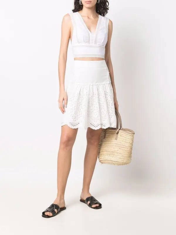 Alberta Ferretti Embroidered Cropped Top