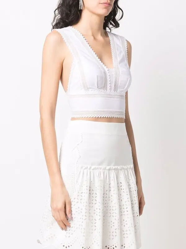 Alberta Ferretti Embroidered Cropped Top
