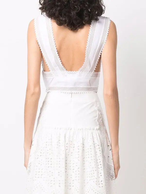 Alberta Ferretti Embroidered Cropped Top