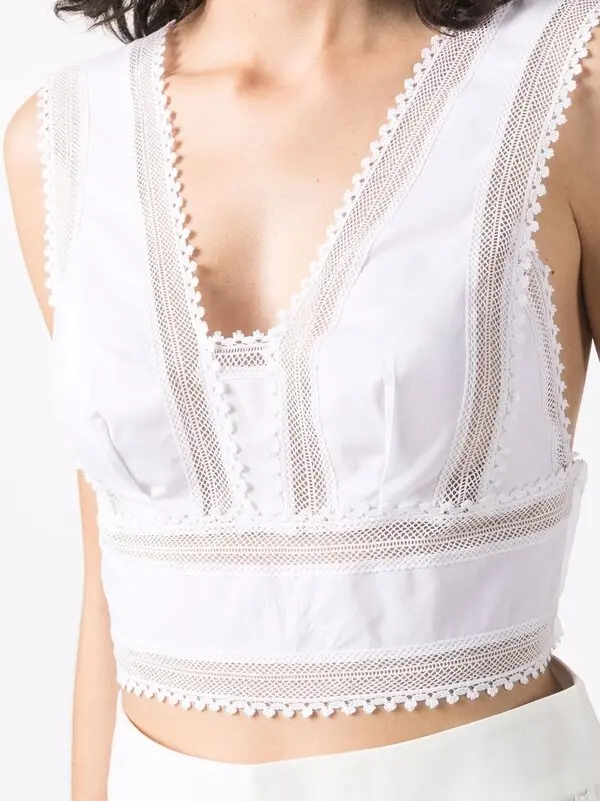Alberta Ferretti Embroidered Cropped Top