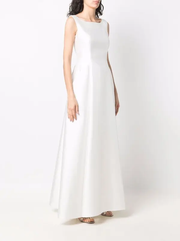 Alberta Ferretti Pleated Duchess Satin Gown