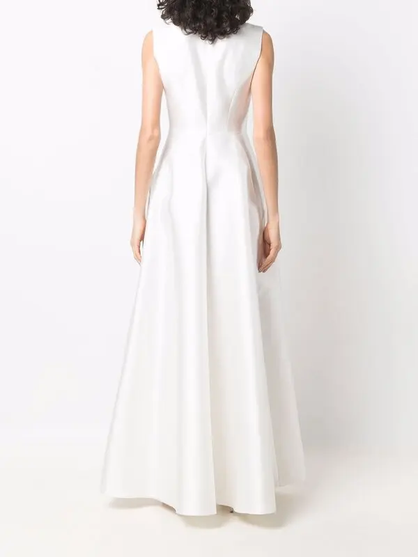 Alberta Ferretti Pleated Duchess Satin Gown