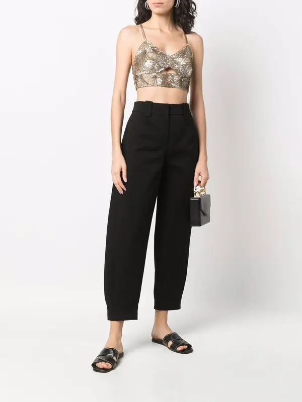 Alberta Ferretti Sequin Embellished Cropped Top