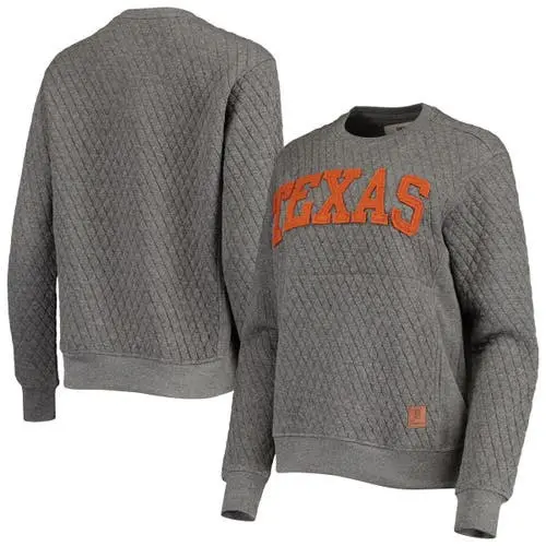 PRESSBOX Texas Longhorns Moose Quilted Pullover Sweatshirt