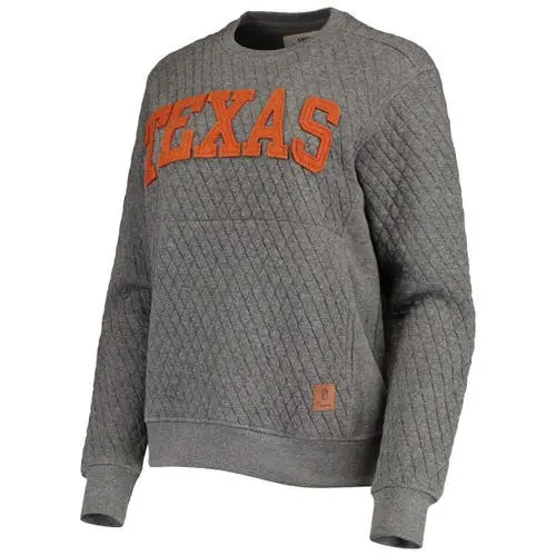 PRESSBOX Texas Longhorns Moose Quilted Pullover Sweatshirt
