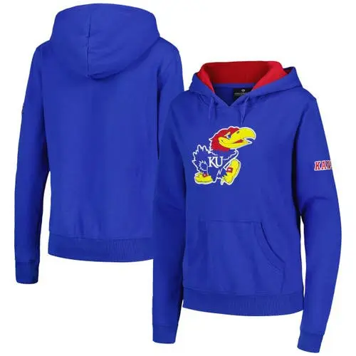 STADIUM ATHLETIC Kansas Jayhawks Big Logo Pullover Hoodie - Royal