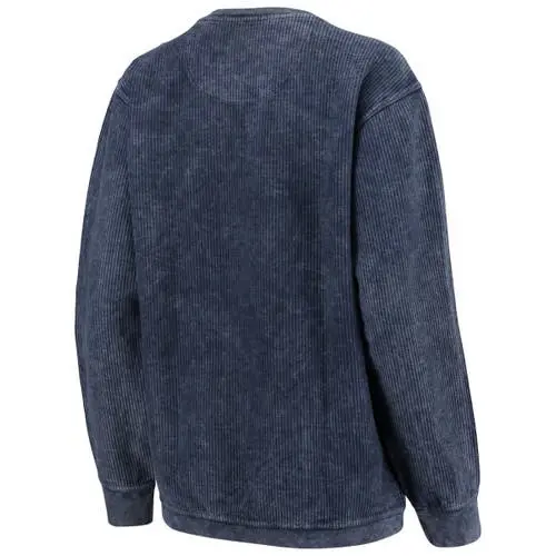 PRESSBOX West Virginia Mountaineers Comfy Cord Vintage Wash Basic Arch Pullover Sweatshirt