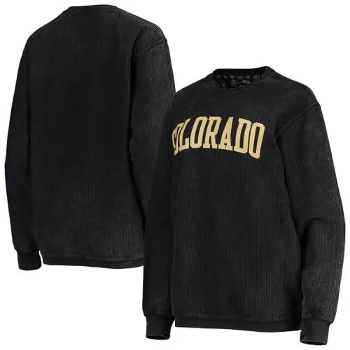 PRESSBOX Colorado Buffaloes Corded Arch Pullover Sweatshirt - Black