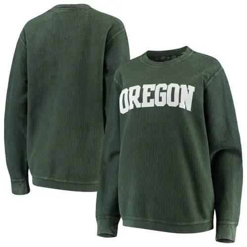 PRESSBOX Oregon Ducks Comfy Cord Vintage Wash Basic Arch Pullover Sweatshirt