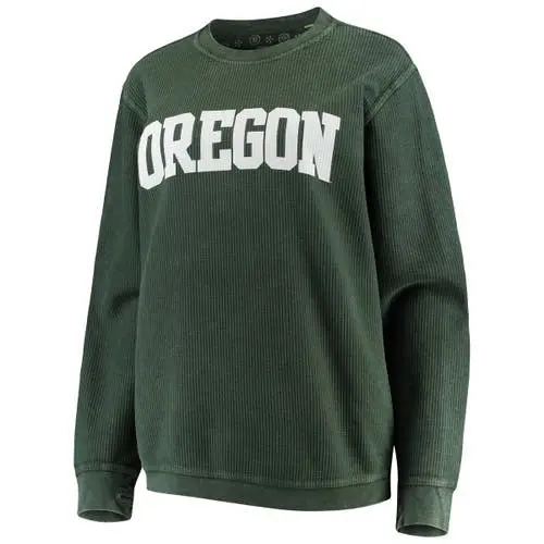 PRESSBOX Oregon Ducks Comfy Cord Vintage Wash Basic Arch Pullover Sweatshirt