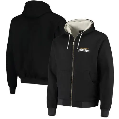 DUNBROOKE Jacksonville Jaguars Craftsman Thermal-lined Full-zip Hoodie - Black