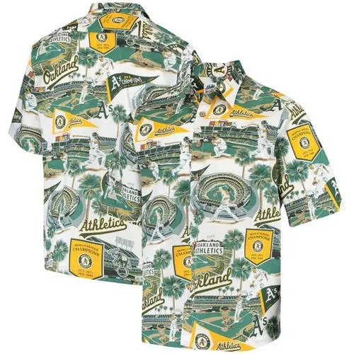 Reyn Spooner Oakland Athletics Scenic Button-up Shirt - Green