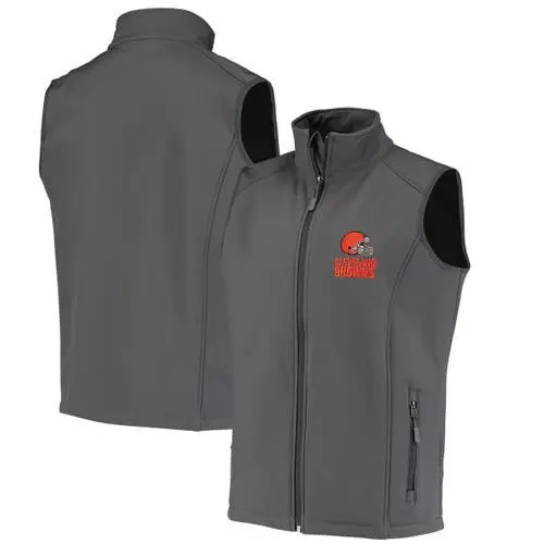 DUNBROOKE Cleveland Browns Circle Archer Softshell Full-zip Vest - Charcoal