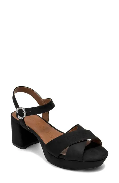Aerosoles Cosmos Platform Sandals - Black/black Suede