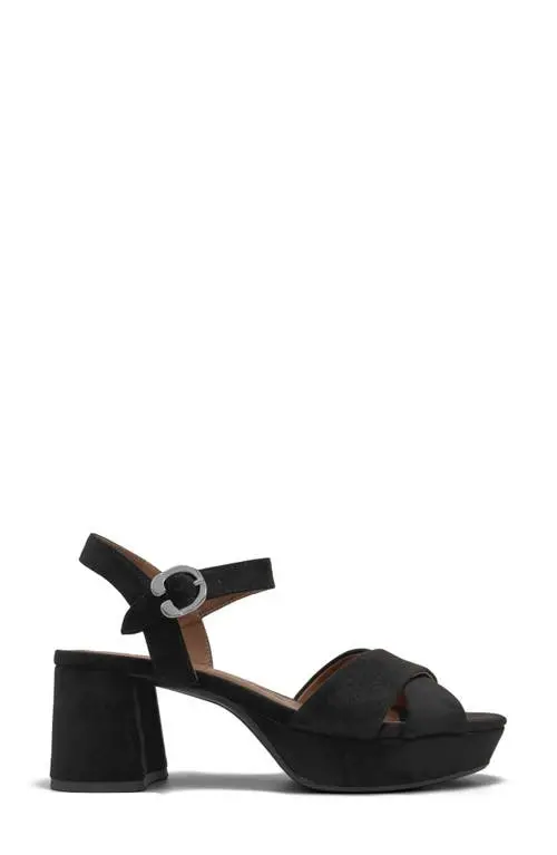 Aerosoles Cosmos Platform Sandals - Black/black Suede