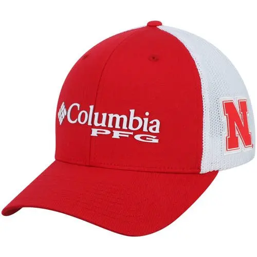 Columbia Scarlet Nebraska Huskers Collegiate Pfg Flex Hat