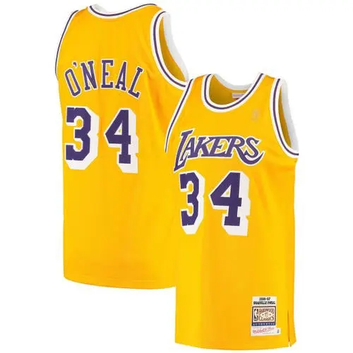 Mitchell & Ness Shaquille O'neal Los Angeles Lakers 1996/97 Hardwood Classics Authentic Jersey - Gold