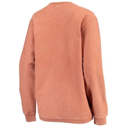 PRESSBOX Texas Orange Texas Longhorns Comfy Cord Vintage Wash Basic Arch Pullover Sweatshirt