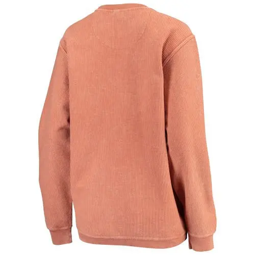 PRESSBOX Texas Orange Texas Longhorns Comfy Cord Vintage Wash Basic Arch Pullover Sweatshirt