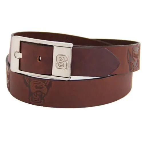 EAGLES WINGS North Carolina State Wolfpack Brandish Leather Belt - Brown