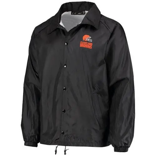 DUNBROOKE Cleveland Browns Coaches Classic Raglan Full-snap Windbreaker Jacket
