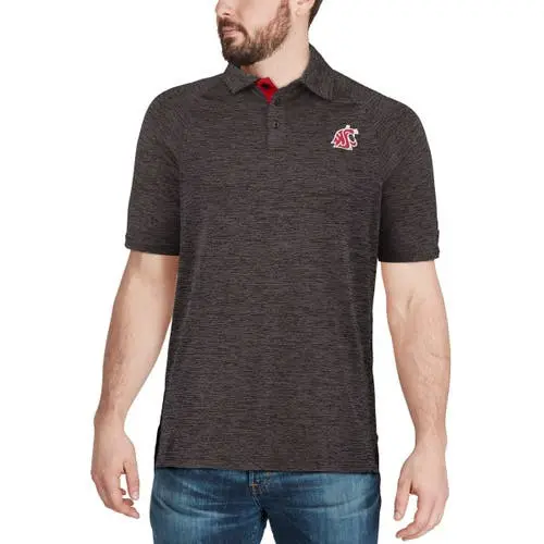 COLOSSEUM Black Washington State Cougars Down Swing Polo