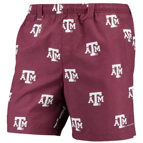 Columbia Texas A&m Aggies Backcast Ii Omni-shade Printed Hybrid Shorts - Maroon